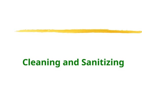 Cleaning and sanitation | PPTX | Home Appliances | Home & Garden