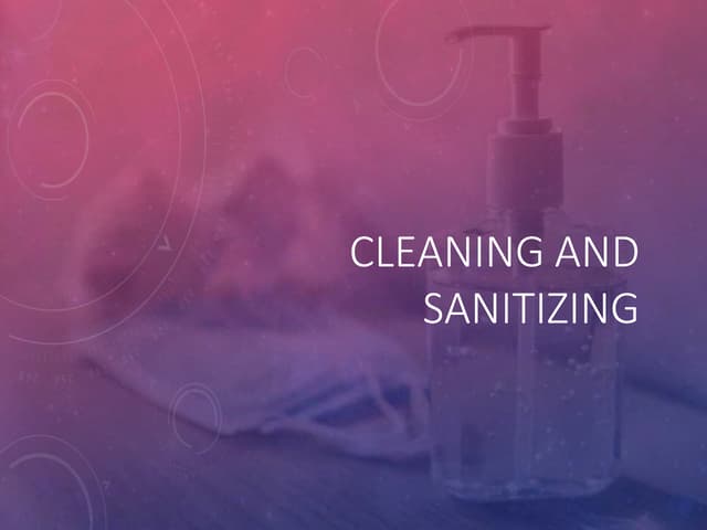 Lesson 5 Cleaning and Sanitizing Tools and Equipment | PPTX