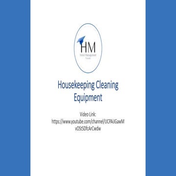 Housekeeping Cleaning Equipement | PPTX