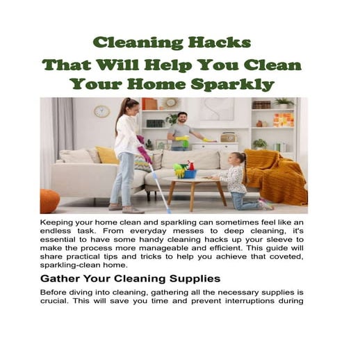 Cleaning Hacks That Will Help You Clean Your Home Sparkly | PDF