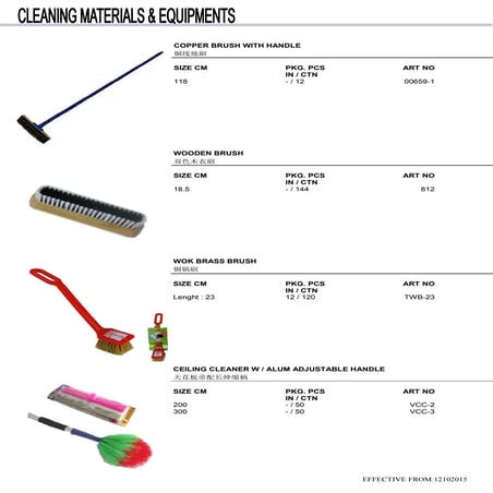 CLEANING MATERIALS & EQUIPMENTS | PDF