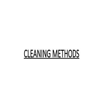cleaning methods fir all facilities in general pptx | PPT
