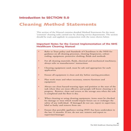 Cleaning method statements 2004 uk | PDF