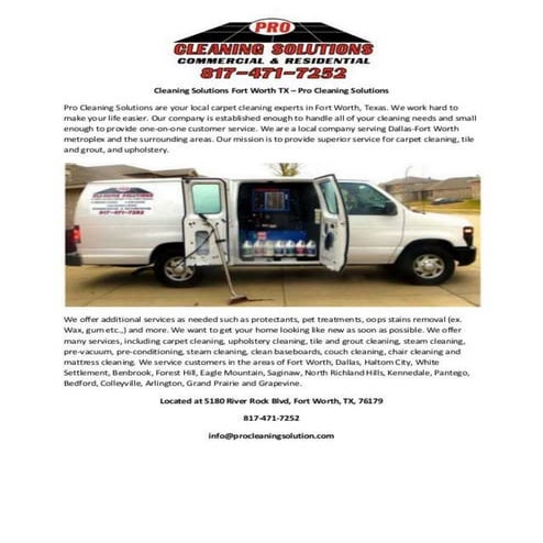 Cleaning solutions fort worth tx pro cleaning solutions | PDF