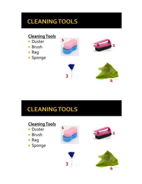 Cleaning Actions Handout Module 3 | DOCX