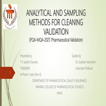 Cleaning validation | PPTX
