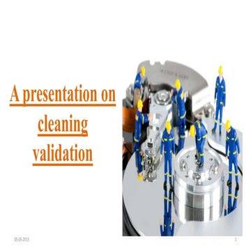 Cleaning validation ppt by rahul sagar, m. pharm, bbau lucknow | PPTX
