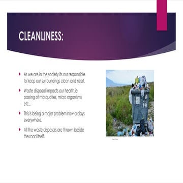 CLEANLINESS.pptx will define the importance of cleanliness | PPTX