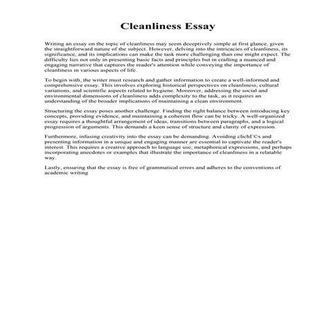 Essay Cleanliness.pdf