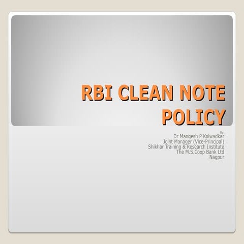 RBI Clean Note Policy, Detection of Counterfeit Notes & Note Refund ...