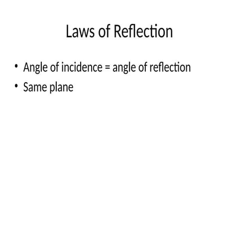Fundamental Principles of Light: Reflection, Refraction, and Lens ...