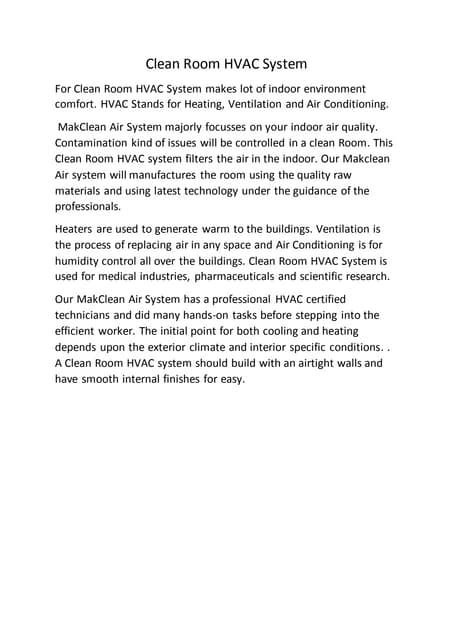 What is done during hvac maintenance | PDF