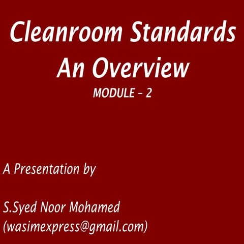 Cleanroom, Classification, Design and | PPTX