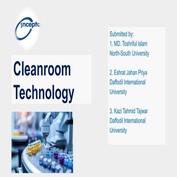 Cleanroom technology cover page. onfesdldl | PPTX