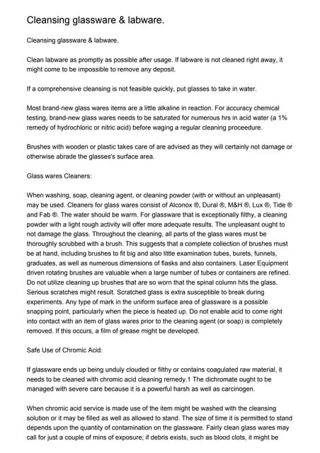 WASHING, DRYING AND STERILIZATION OF GLASSWARES.pptx | Skin Care | Beauty