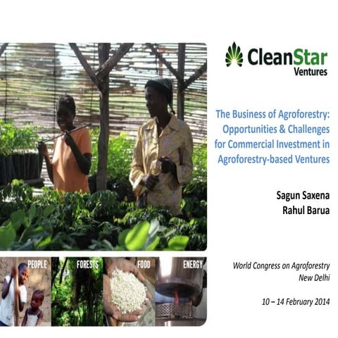 The Business of Agroforestry: Opportunities & Challenges for Commercial ...