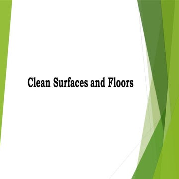 Clean Surfaces and Floors.pptx grade 9 housekeeping | PPTX