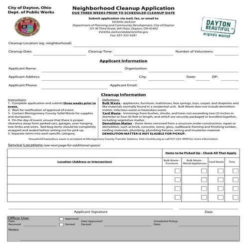 Neighborhood Clean-Up Application | PDF