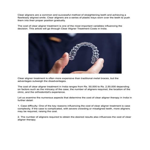 Clear aligners cost in India.pdf