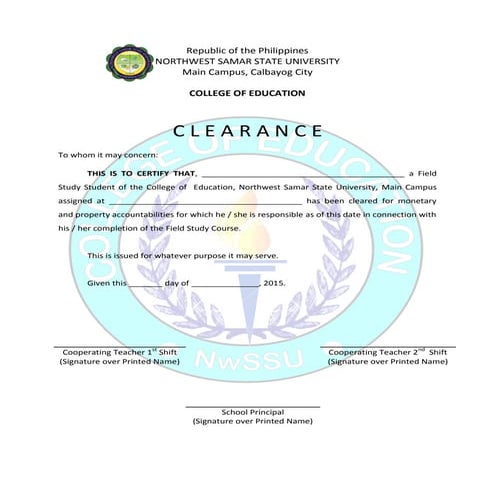 Clearance fs student (1) | PDF | College Education | Education