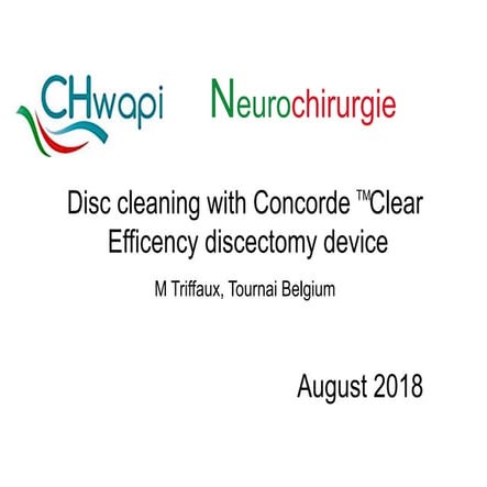 Lumbar discectomy device Concorde Clear | PPTX