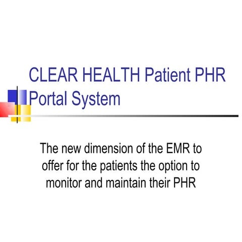 Clear health patient phr portal system | PPT
