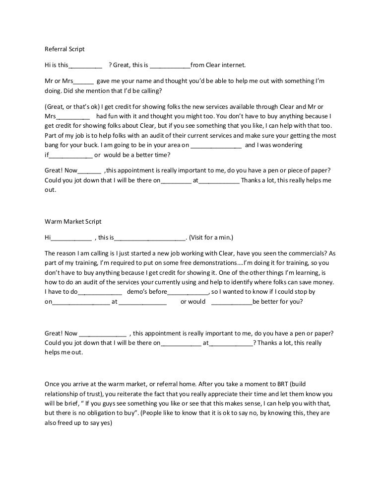 Referral script