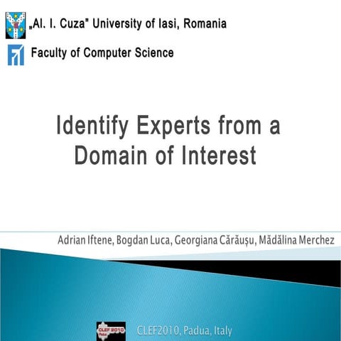 Identify Experts from a Domain of Interest | PPT