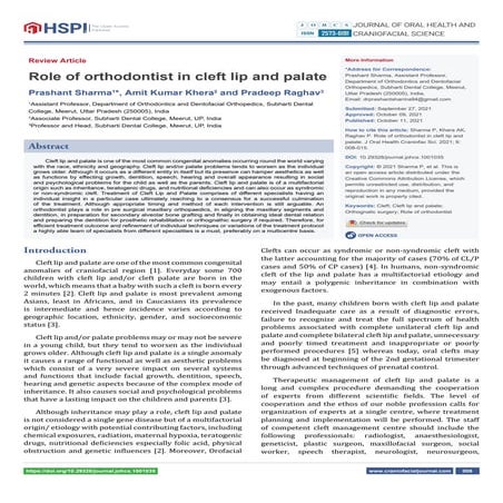 orthodontist role in cleft palate management | PDF