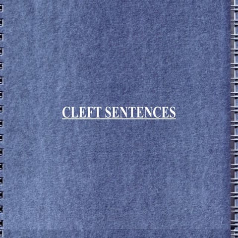 Cleft Sentences | PPT