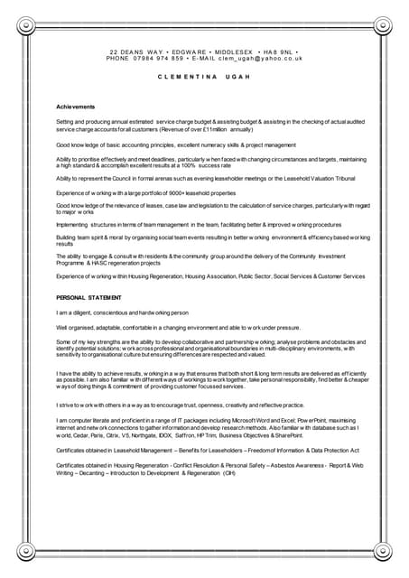 Anna Stanton CV (verdana) | PDF
