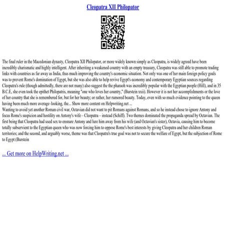 Cleopatra XII Philopator | PPT