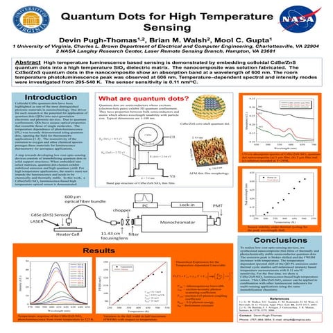 Quantum Dots for High Temperature Sensing | PDF | Physics | Science