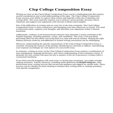 Clep College Composition Essay | PDF