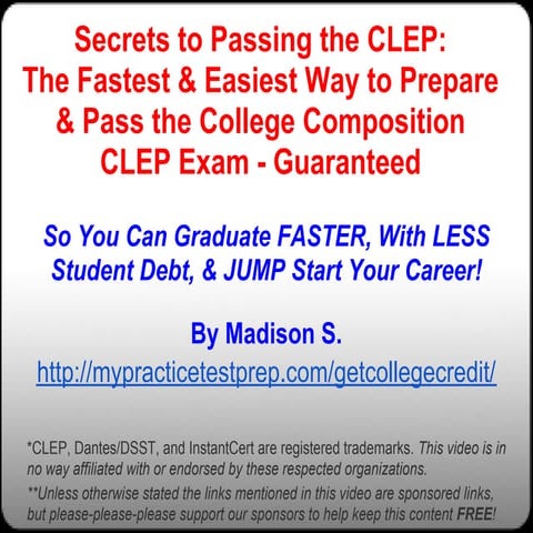 FREE College Composition CLEP Study Guides & FREE College Composition ...