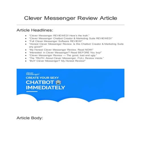 Clever Messenger Review | DOCX