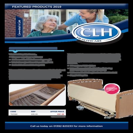 CLH Featured Products - Patient Care & EHOB Pressure Relief | PDF