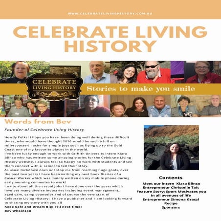 Our latest Celebrate Living History newsletter Semester 2 2020 | PDF