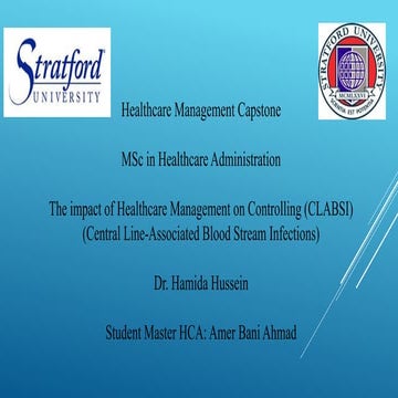The impact of Healthcare Management on Controlling (CLABSI) (Central ...