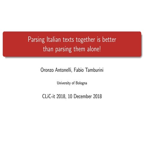 CLiC-it 2018 Presentation | PPT