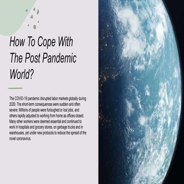 How To Cope With The Post Pandemic World? | PPT