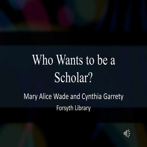 Who Wants to be a Clicker Scholar | PPTX
