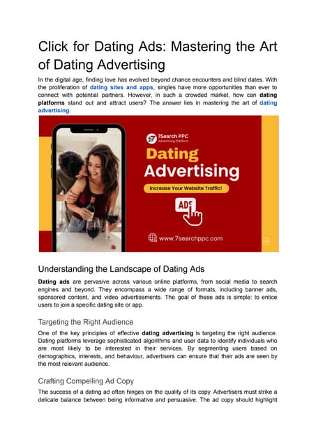 Dating Ads, Dating ads at Advertisement
