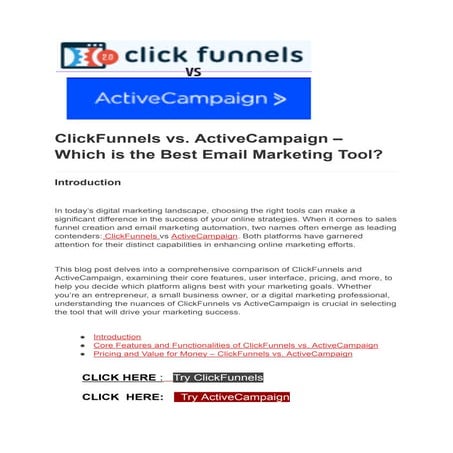 ClickFunnels vs. ActiveCampaign – Which is the Best Email Marketing ...