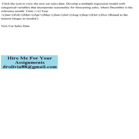 Click the icon to view the new car sales data. Develop a multiple reg.pdf
