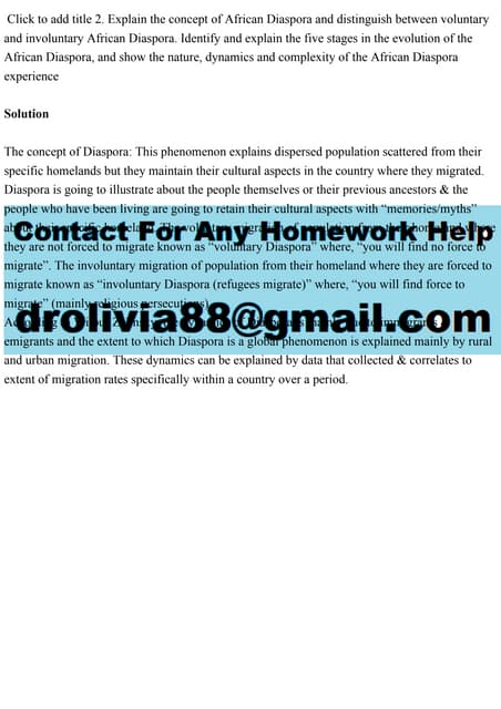 Explain the concept of diaspora and distinguish between voluntary and.pdf