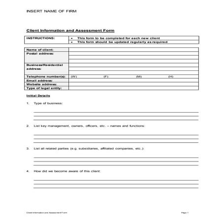 Client information-assessment-form | PDF