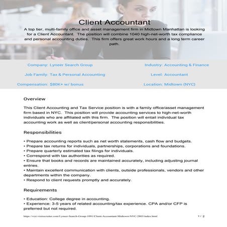 Client Accountant | PDF | Business Accounting & Finance | Business