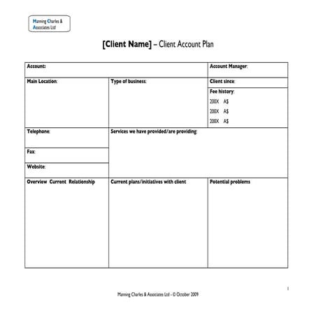 Client Account Plan | DOC