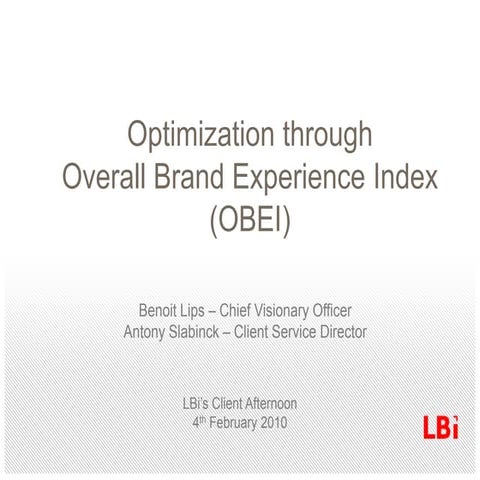Overall Brand Experience Index | PPTX